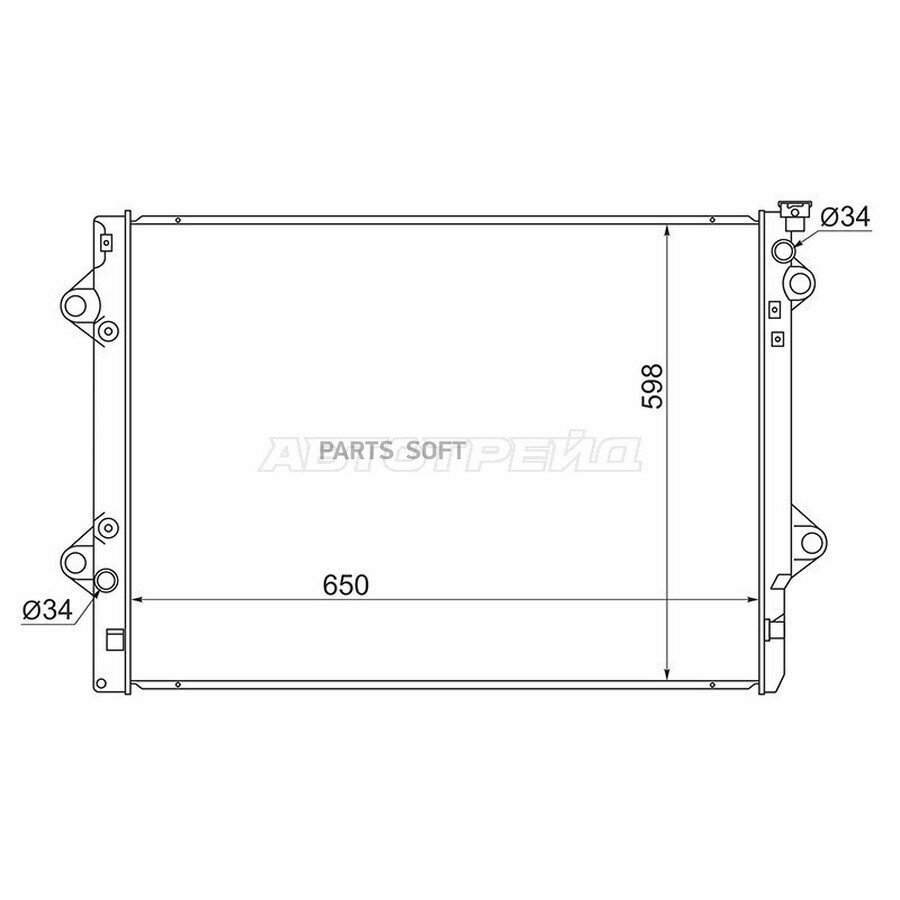 Радиатор Toyota Land Cruiser Prado (J120, J150) 02-20 / 4Runner 02-09 SAT ST-01-0029 | цена за 1 шт