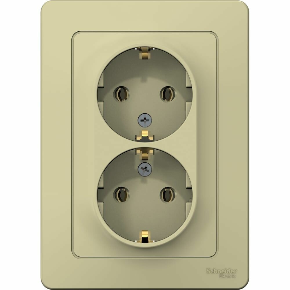 Розетка 2-м СП Blanca 16А IP20 250В с заземл. без защ. шторок беж. SE BLNRS001027