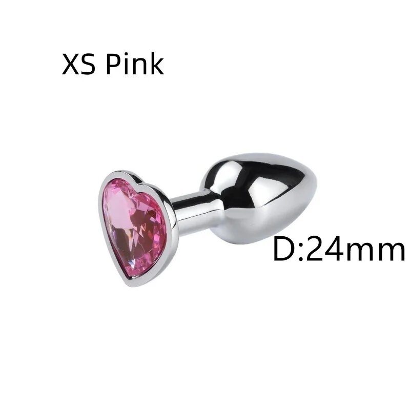 XS Pink анальная пробка сердце 24mm
