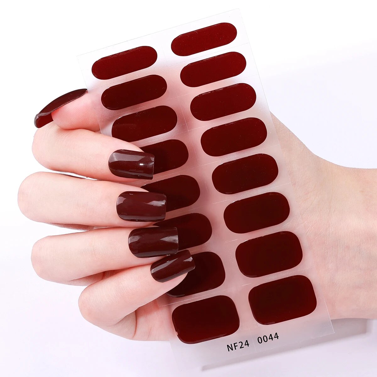 16Tips полузатвержденный гель-наклейка для ногтей, сплошной цвет, полное покрытие, гелевые полоски для ногтей, УФ/светодиодная лампа, долговечные гелевые обертывания для ногтей, декор для ногтей