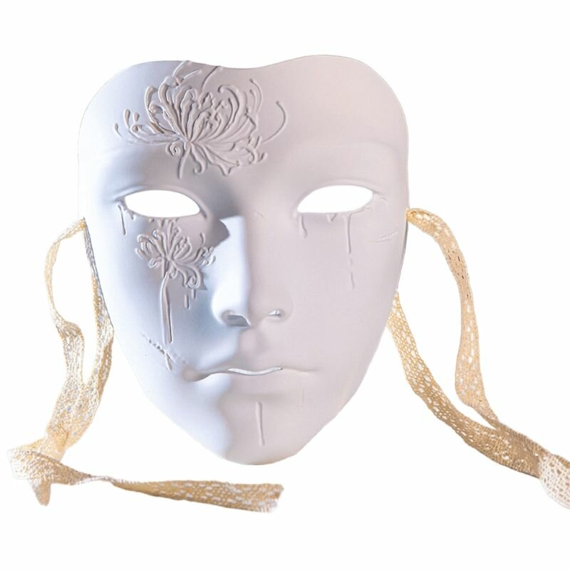 Технологическая Маска в древнем стиле Киберпанк, Механический Стиль -Белый