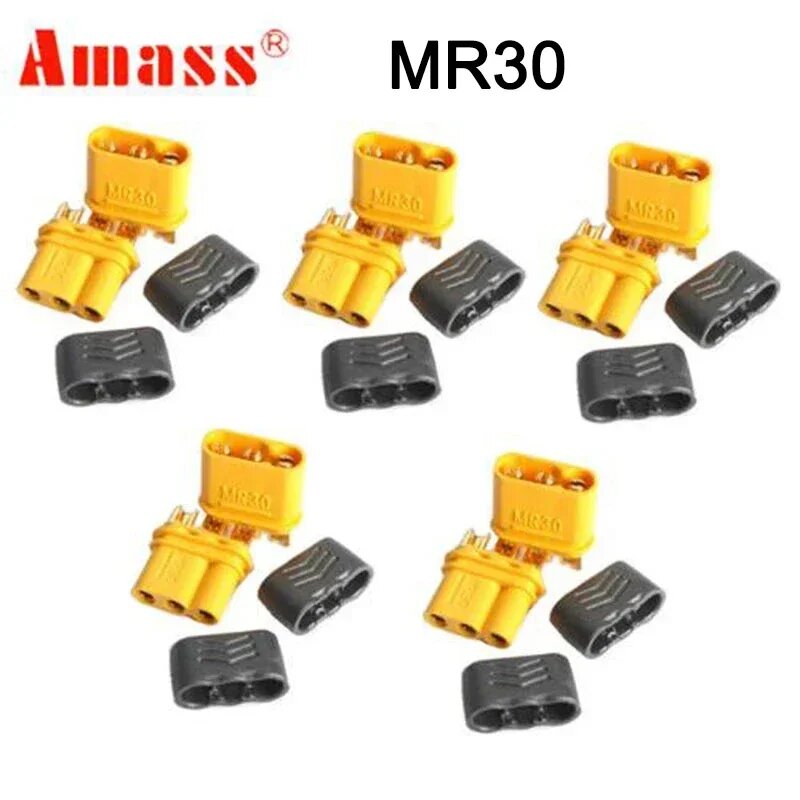 Разъемы MR30 Amass желтые, 5 пар