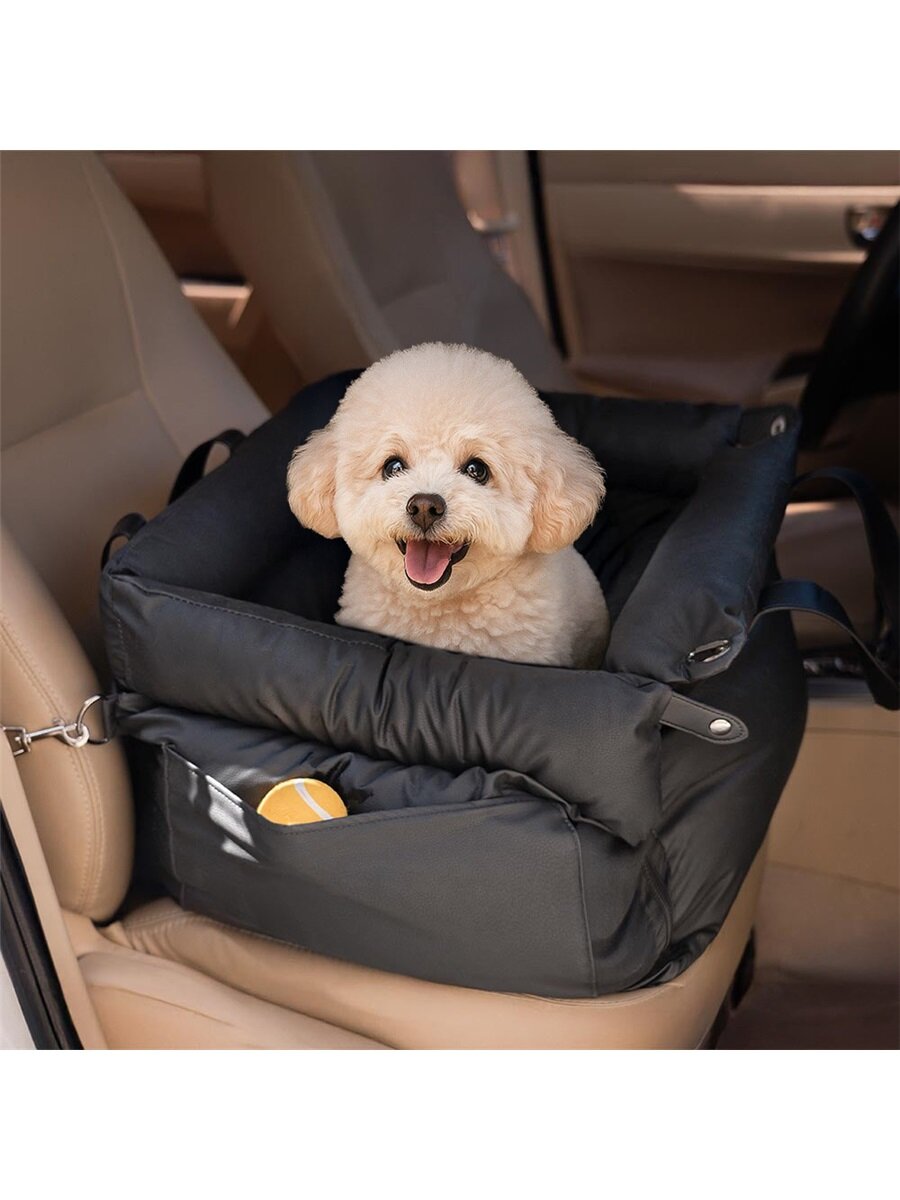 Автокресло для собак из искусственной кожи для маленьких и средних собак весом до 35 фунтов, водонепроницаемое и моющееся автокресло-бустер для собак, Автомобильная кровать для путешествий и дома