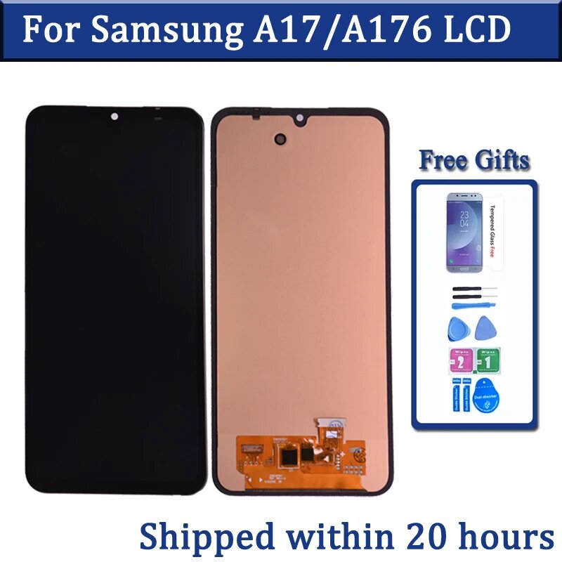 A17 6,7-дюймовый AMOLED-экран для Samsung A17 SM-A176B, SM-A176B/DS, замена сенсорного ЖК-дисплея TFT No Frame