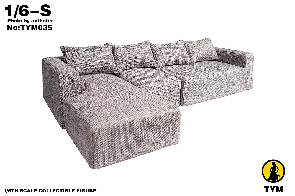 Восточный диван из европейской ткани, модный диван из хлопка и конопли, домашняя сцена, мебель для 12-дюймовой экшн-фигурки