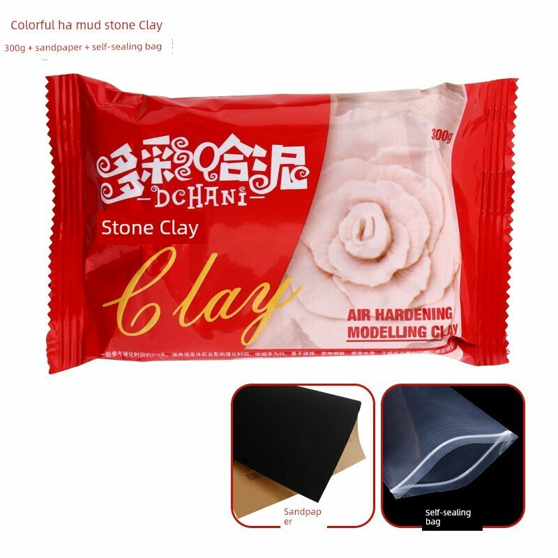 Цветная глина Ha Ni для лепки, каменная, 300г, с наждачной бумагой и пакетом
