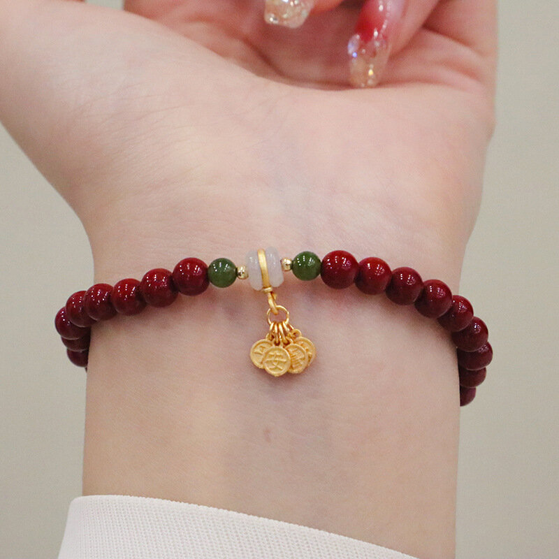 Браслет для гадания, YM Mall из с нефритом кролик приносит удачу для подруг