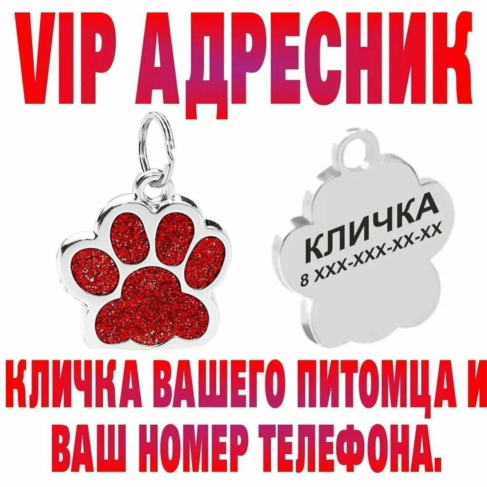 Адресник брелок на ошейник для собак и кошек
