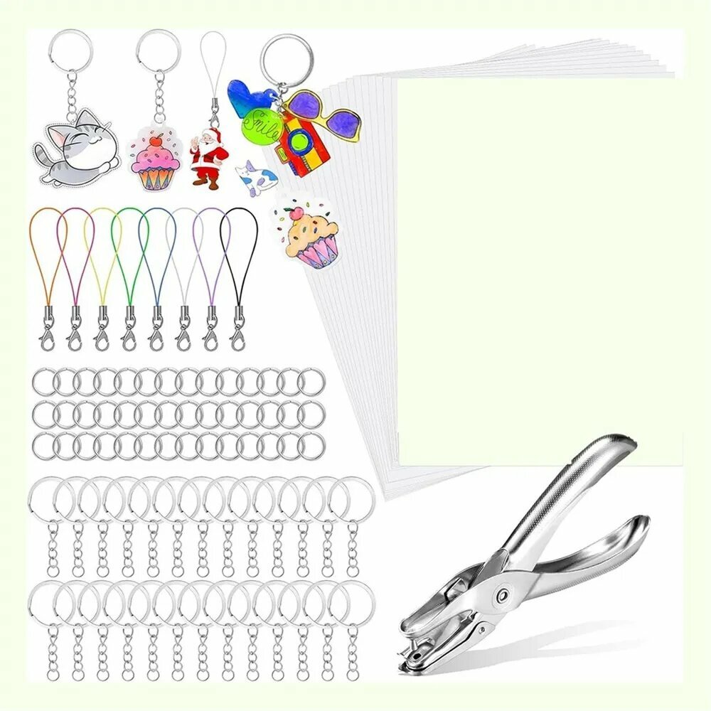 Набор из 229 листов термоусадочной пленки комплект брелоков для термоусадочной б