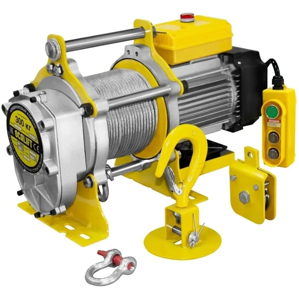 Лебедка строительная OCALIFT TSA 500 кг 40 м 2,3кВт 220в электрическая канатная TSA50040m220v усиленной конструкции