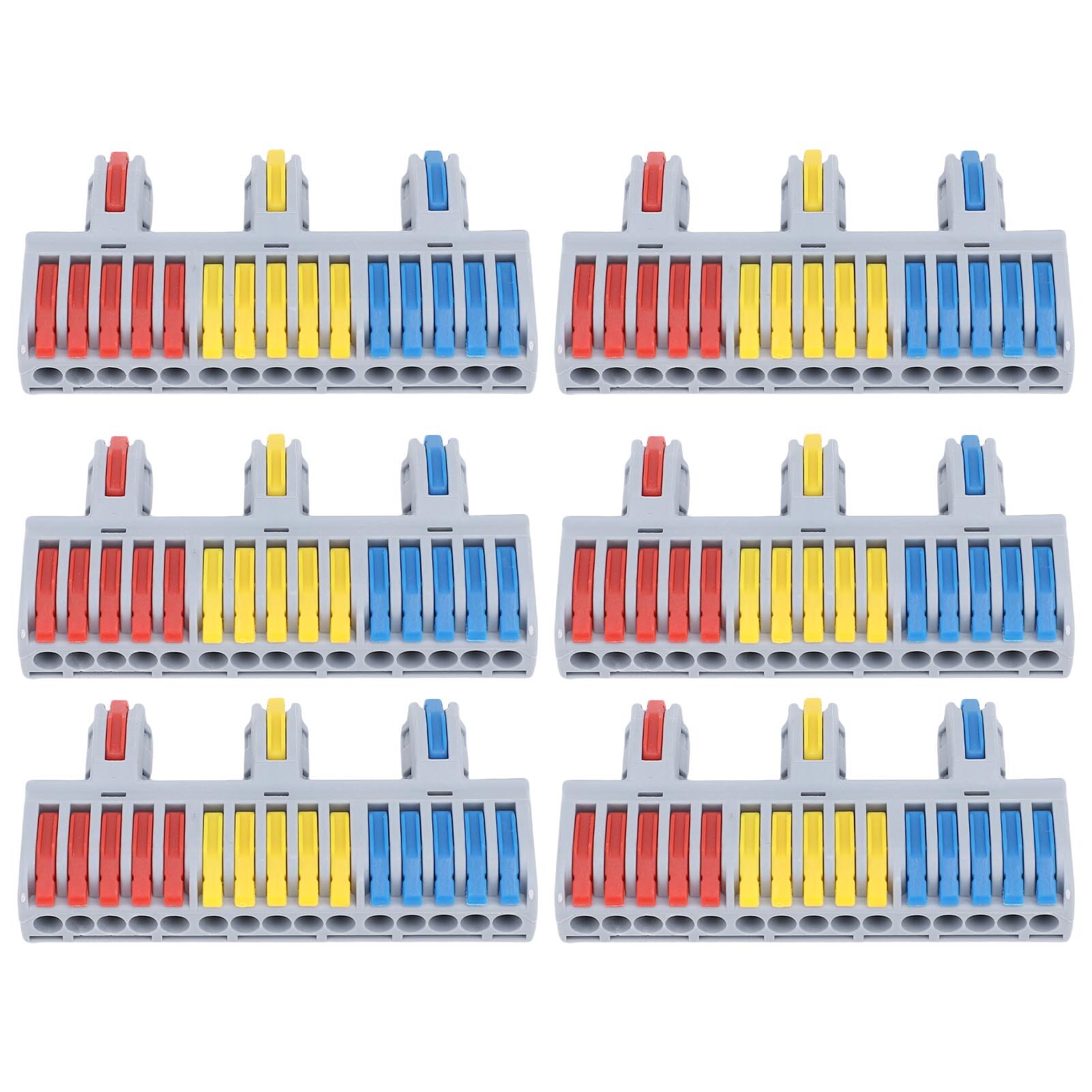 Клеммники рычажные 32A 250-600В, 3/15 выходов, 6 шт