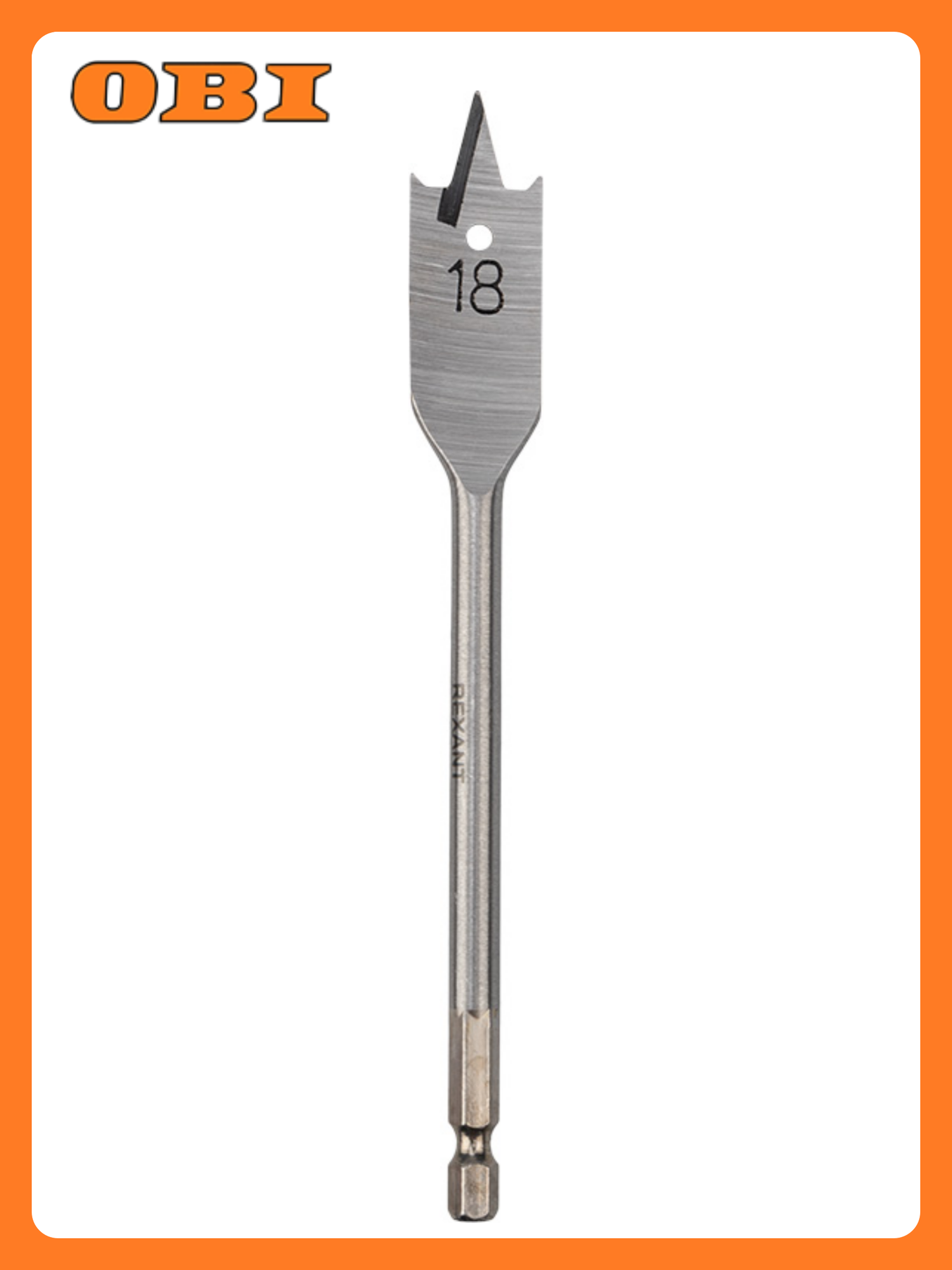 Сверло перовое по дереву 18х152 мм (шестигранный хвостовик) Kranz