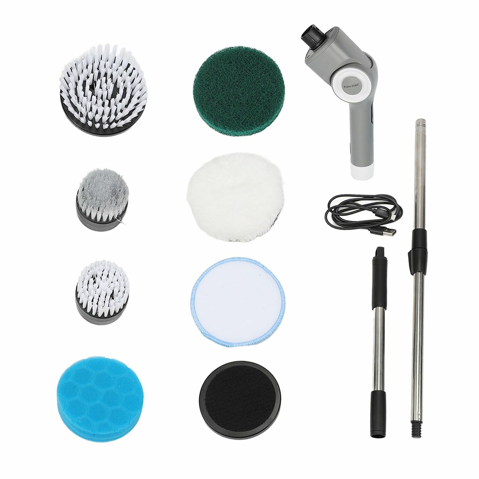 Электрический скруббер, 3 скорости, IPX7, для душа, сильный напор, 7 головок, ванная, кухня