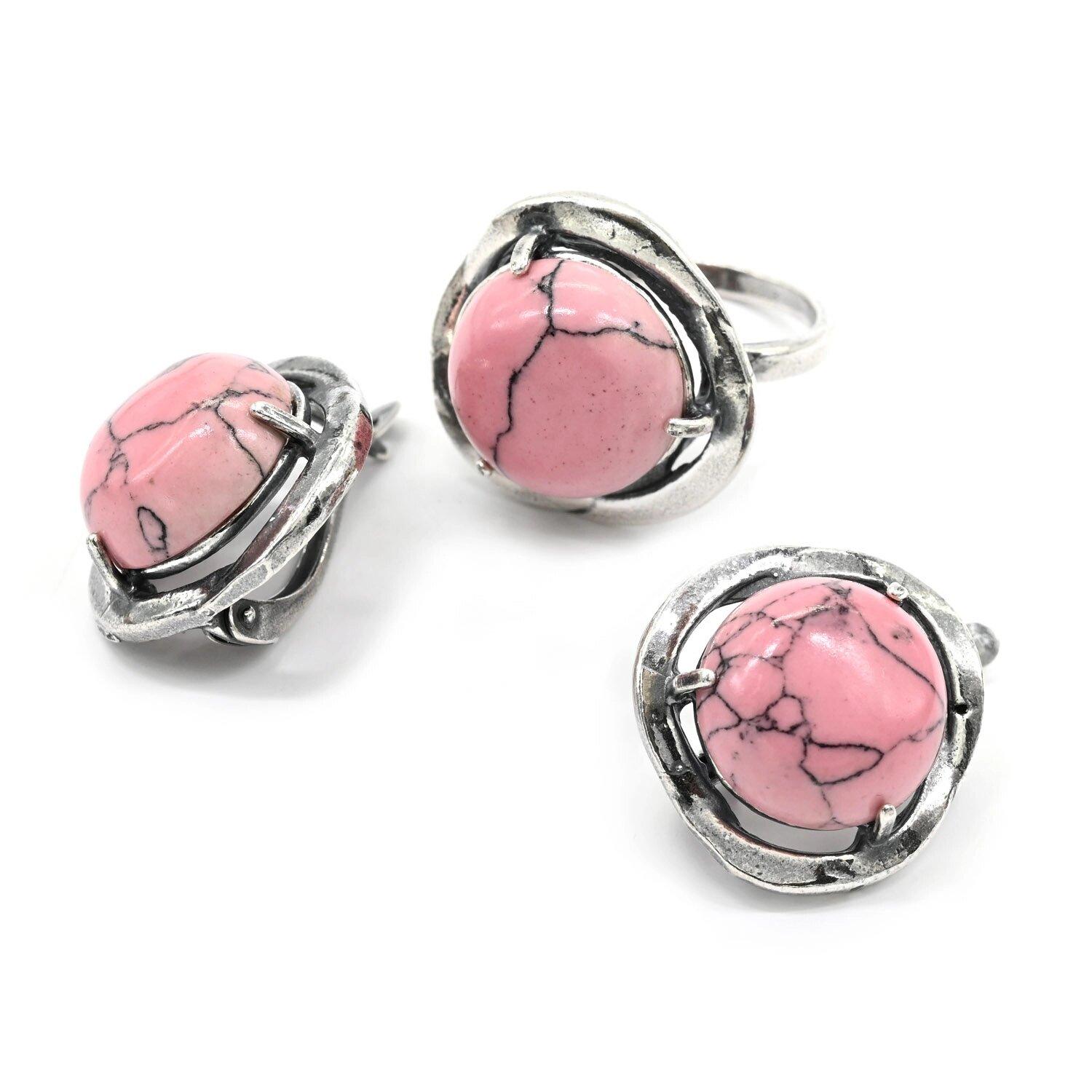 Комплект бижутерии: кольцо, кахолонг