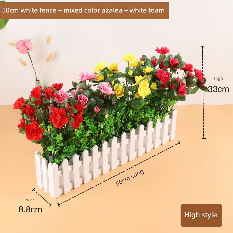 Искусственные цветы азалии для ограждений, перил, подоконников, декора дома, перегородок, угловых цветочных грядок,
