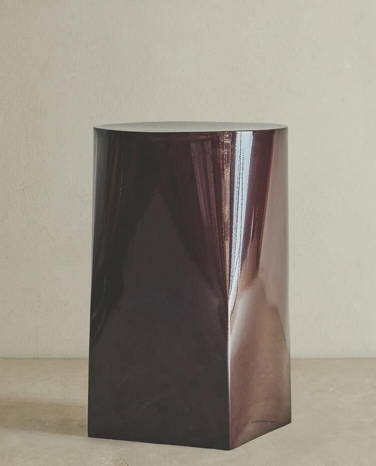 Приставной стол ZARA HOME 8390/073/660 - из нержавеющей стали, цвет бордовый, 46 x 30 x 30 см