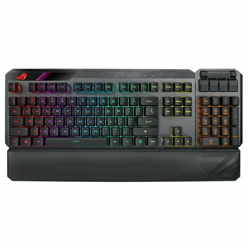 ASUS Клавиатура беспроводная CLAYMORE II RX BLUE PBT, (ROG NX Blue), Английская раскладка, лазурный