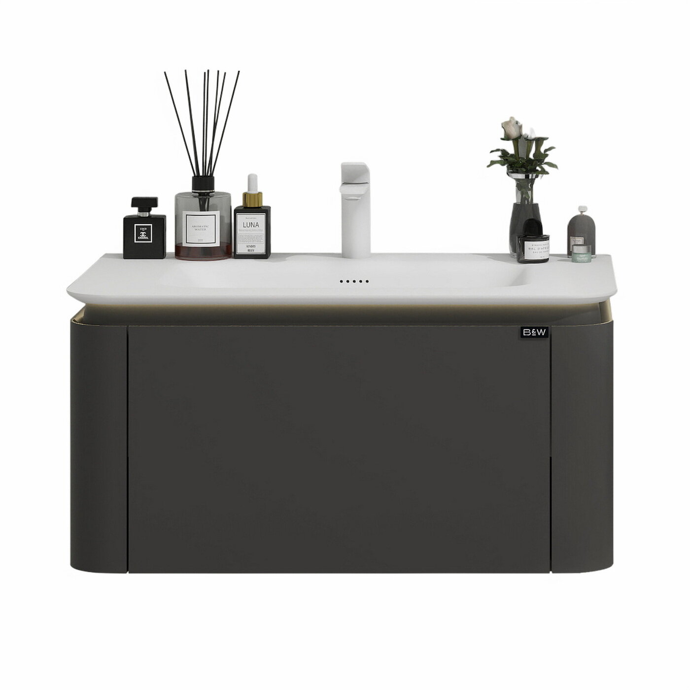 Тумба с раковиной Black&White Universe 80 U935.800 sparkle gray