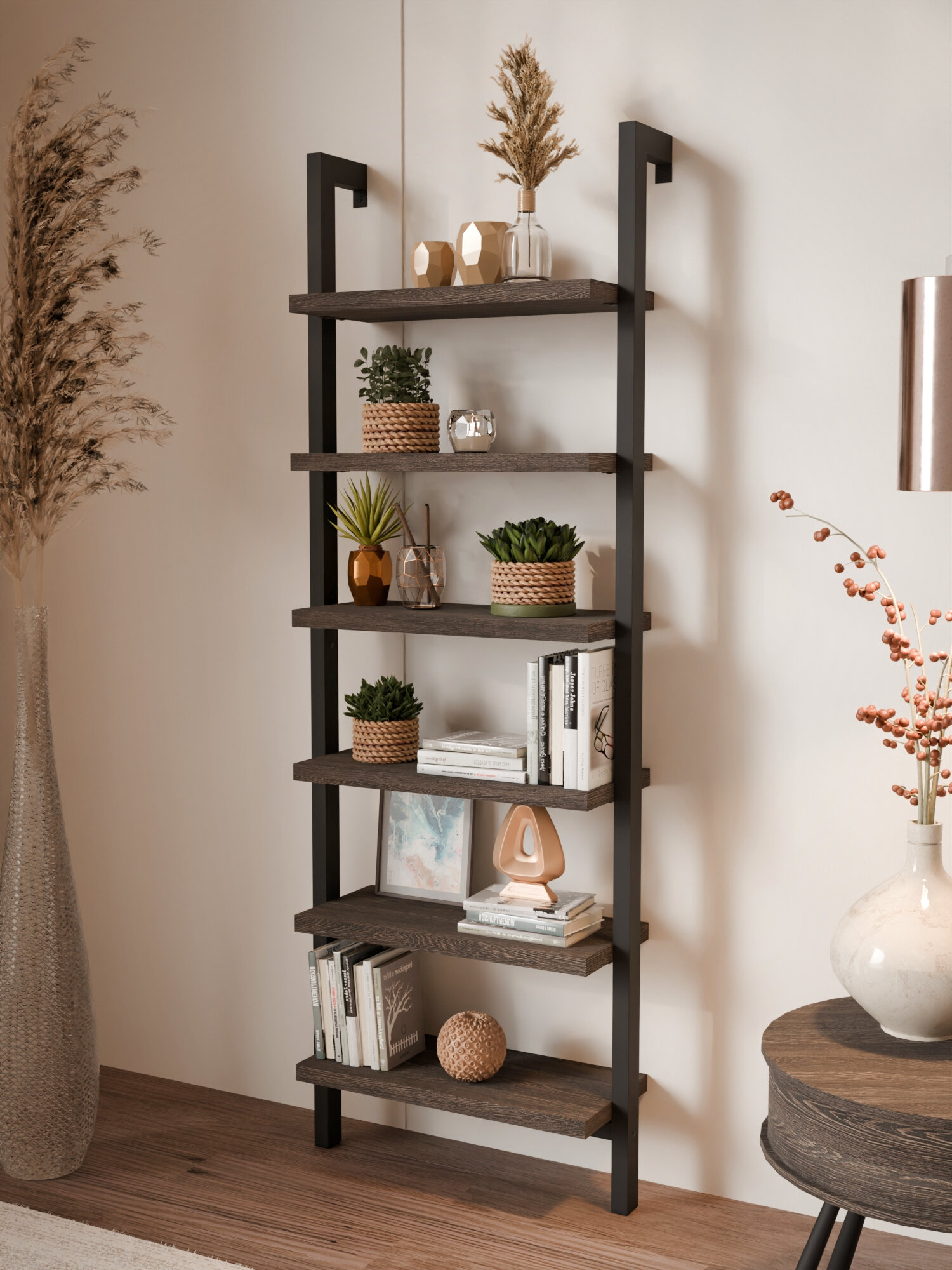 Стеллаж Landloft "Ларсон" Loft, открытый, напольный, цвет венге винтаж