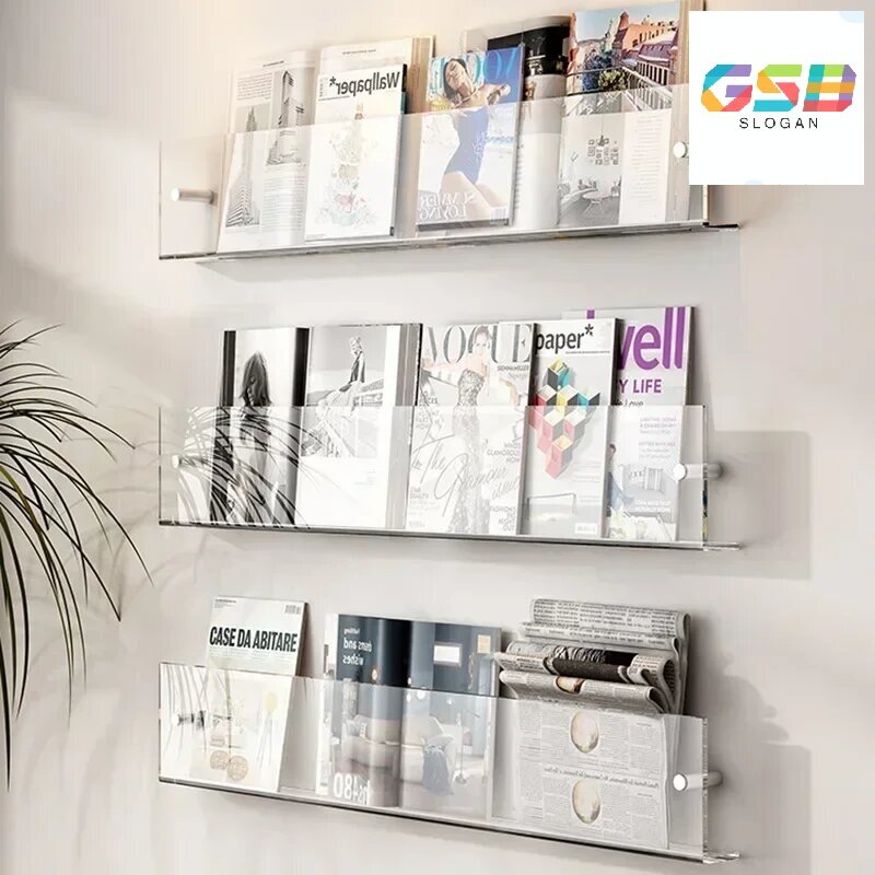 Стеллаж "Без бренда", прозрачный акрил, крепление на стену, 1 полка