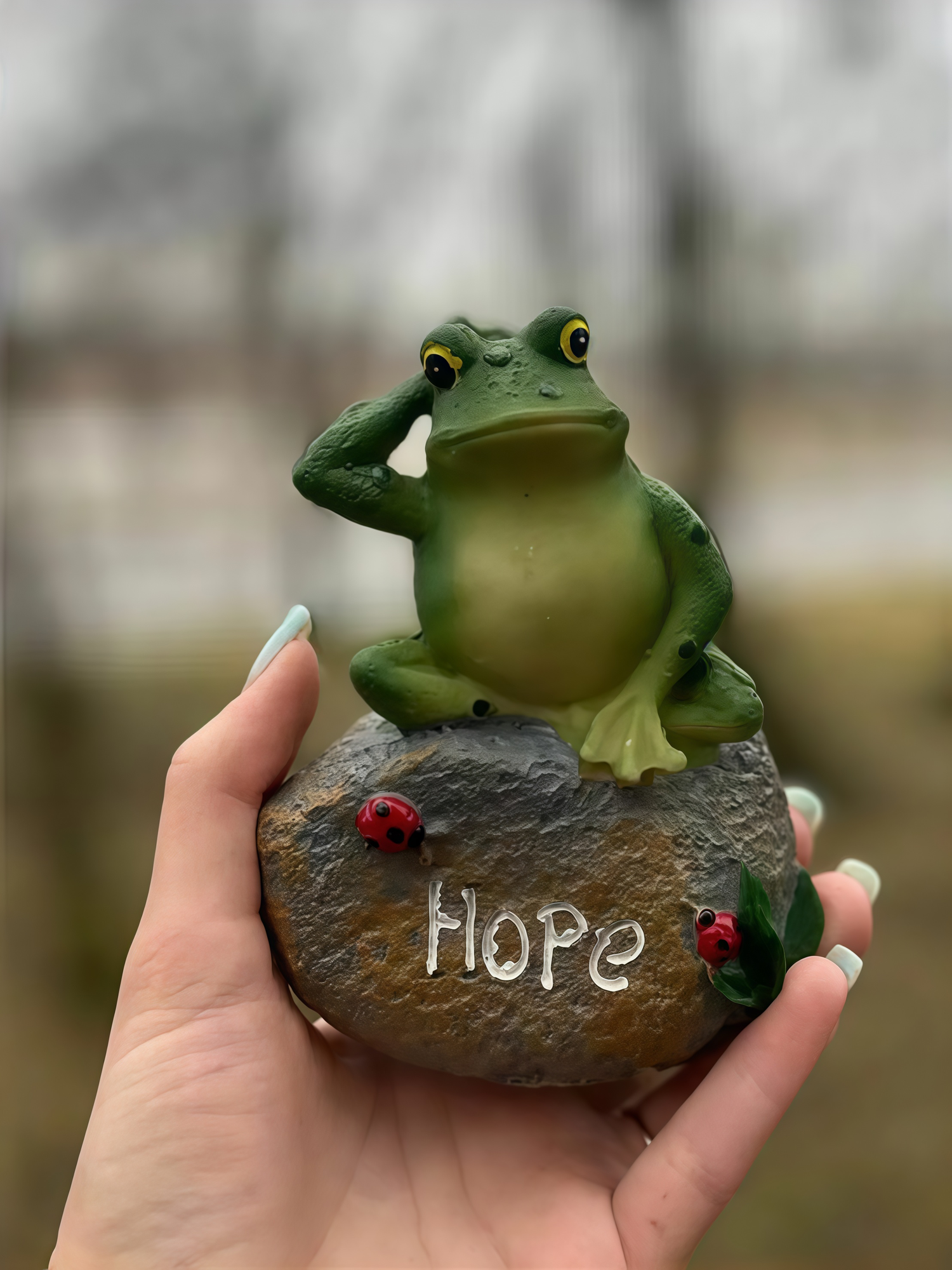 Садовые фигурки для декора дачи огорода лягушка Hope，Лягушка