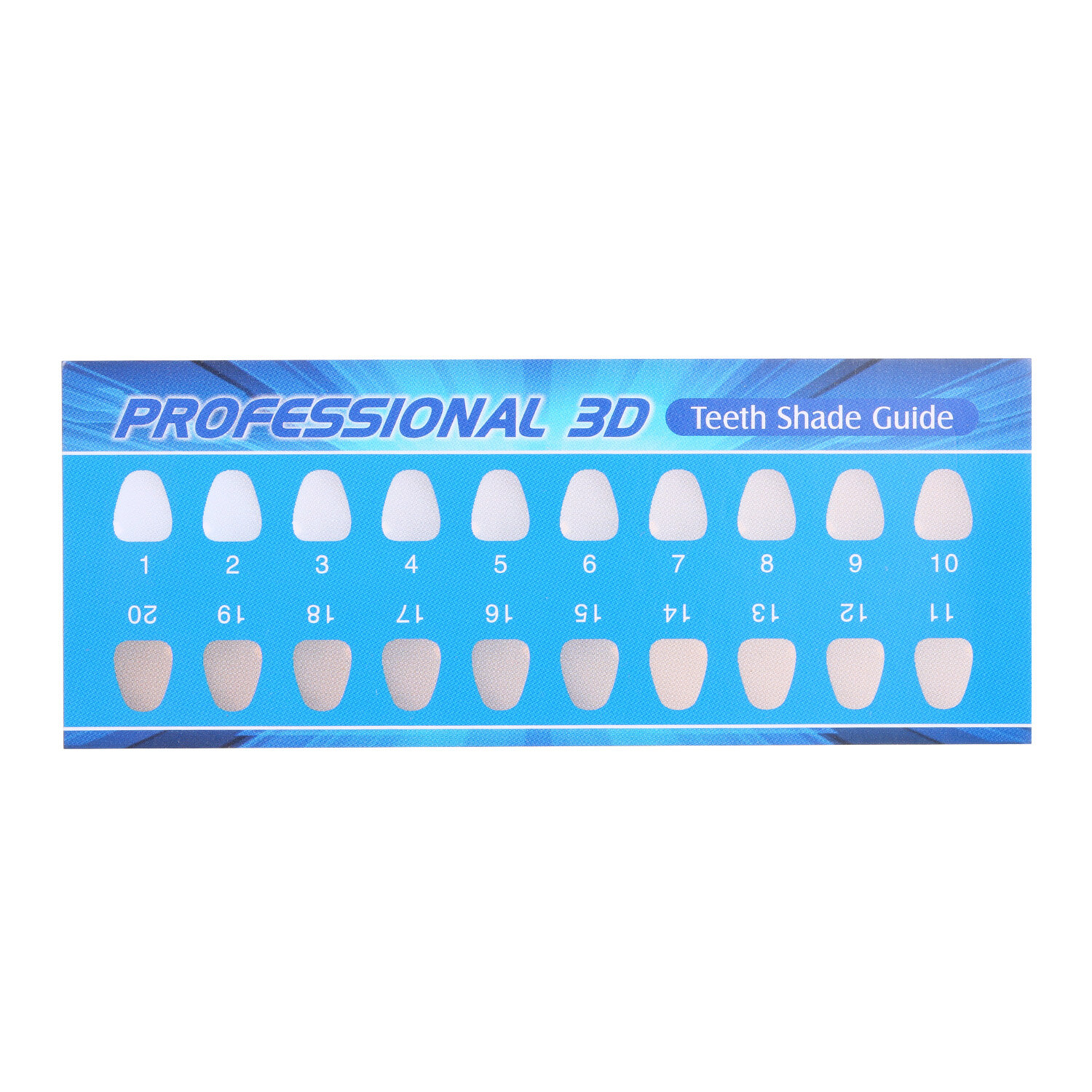 Teeth Shade Guide Paper 20 Colors Teeth Whitening Chart Dental Tool Material Paper Quantity 10pcs 20pcs Optional Model 1# 10pcs 2# 20pcs Optional Item Size 10*4cm Oral Care Dental Supplies