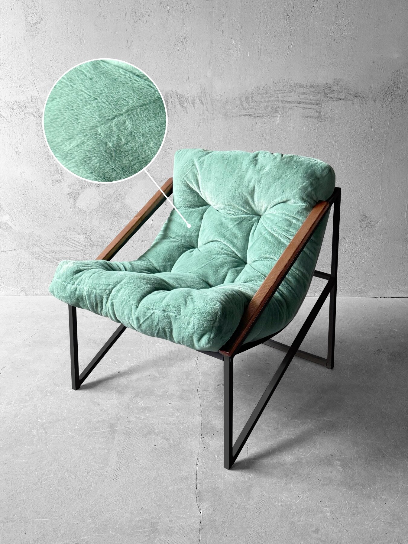 Кресло для отдыха Лофтовик Слэш ++ мех мятный