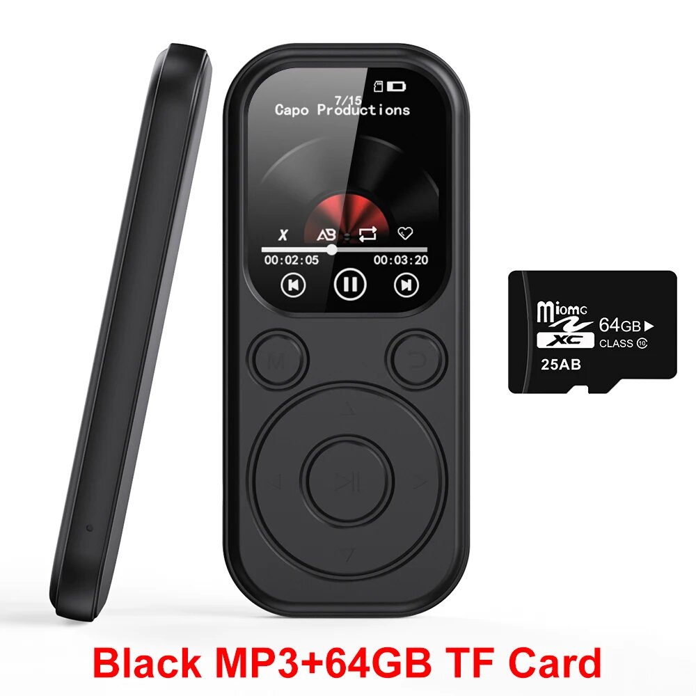 MP3-плеер Walkman Bluetooth 5.4 Black MP3 64GB Card