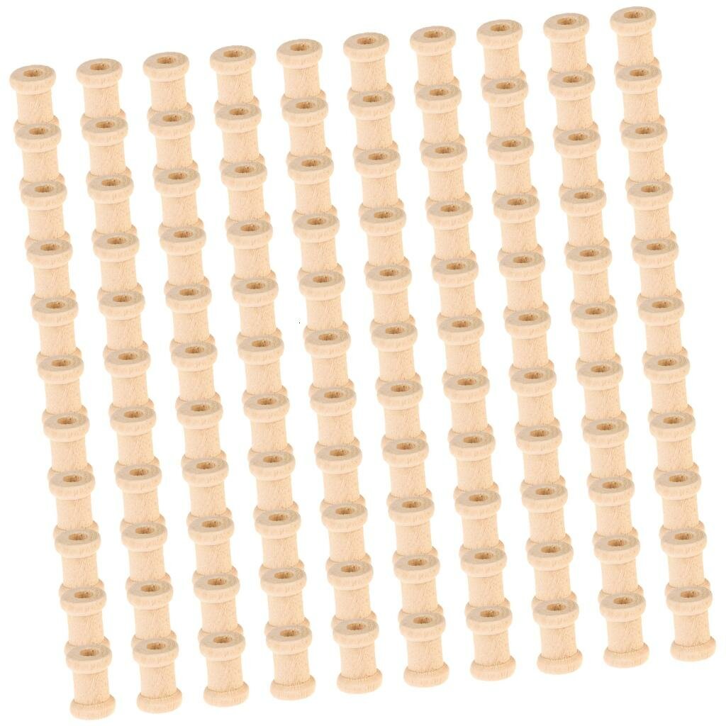 Деревянные катушки для ниток, 100 шт, Очень маленькая катушка