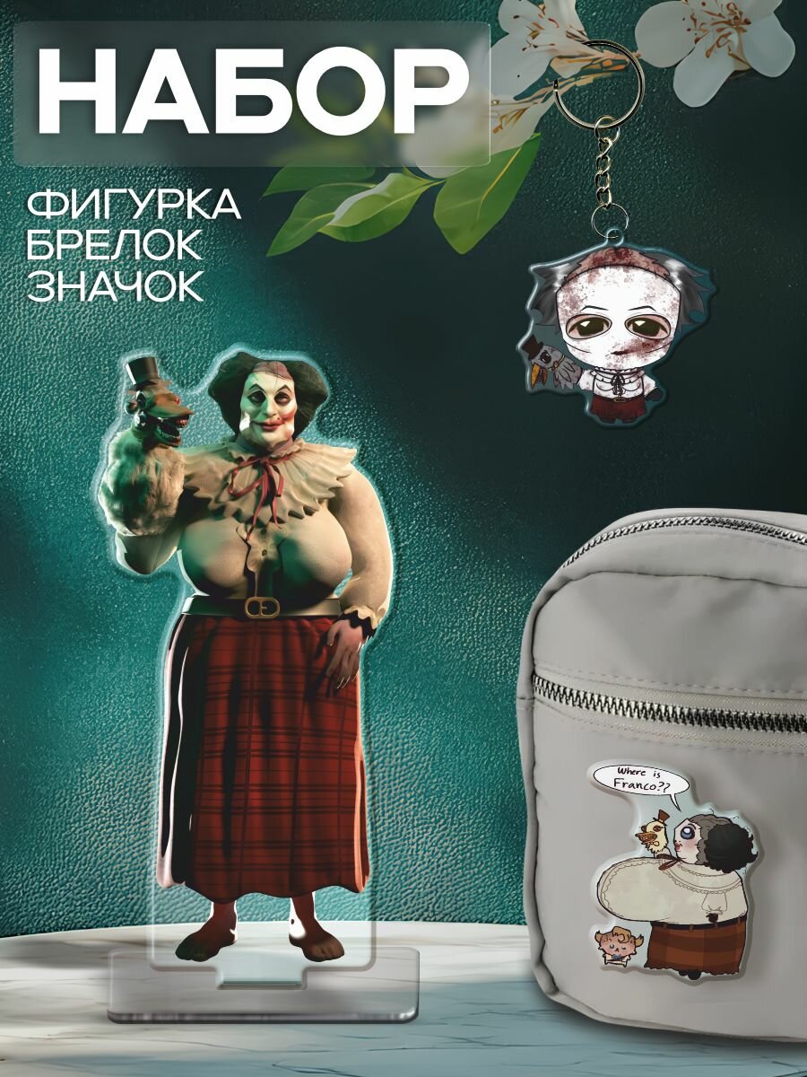 Набор Фигурка Брелок Значок "Матушка Гусберри - The Outlast Trials"