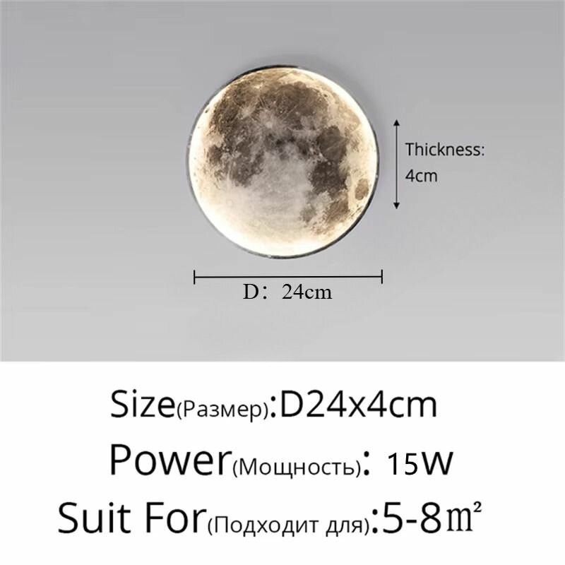 Настенный Светильник Art Moon LED, Для Прихожей, Коридора, Спальни, Детской, Декор Стены, Ночник