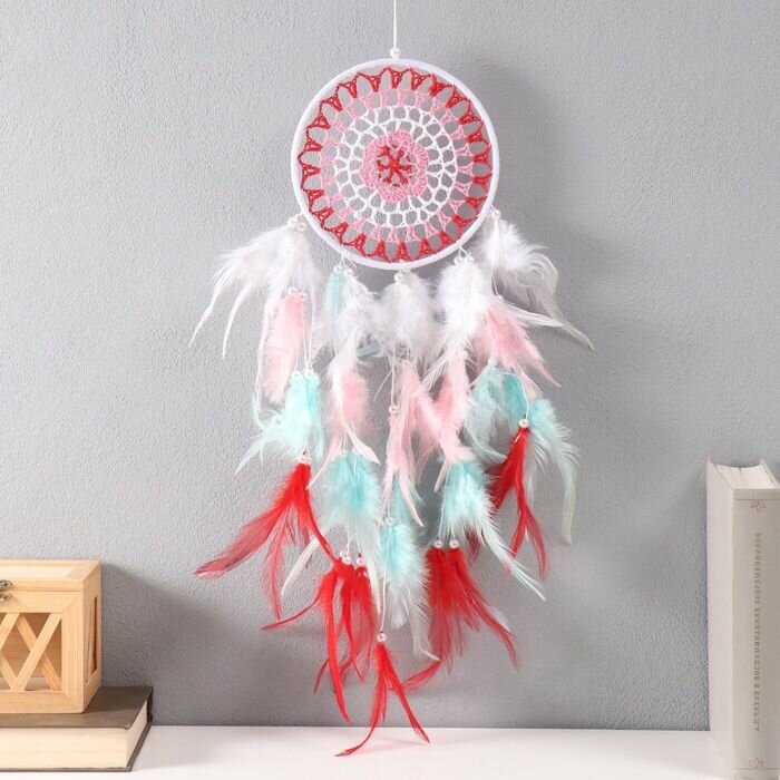 Ловец снов КНР амулет "Цветок красочный", разноцветный, d 16 см, 67х16 см