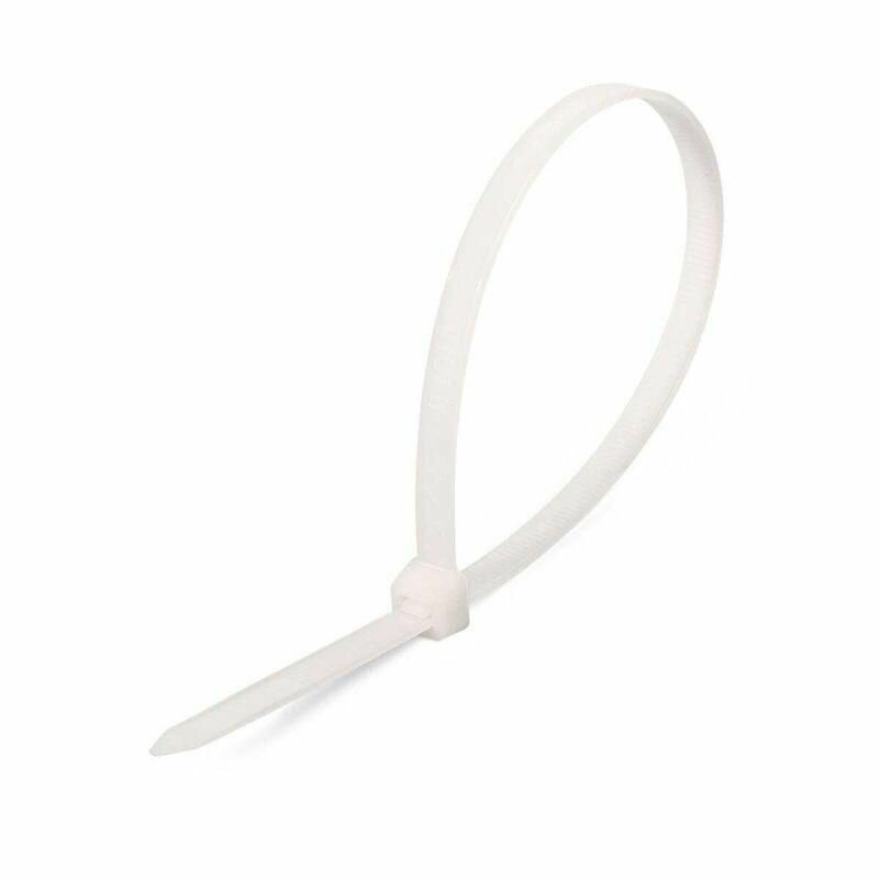 Набор хомутов кабельных Fortisflex 4х200 мм, пластиковый носик, белый, 100 шт