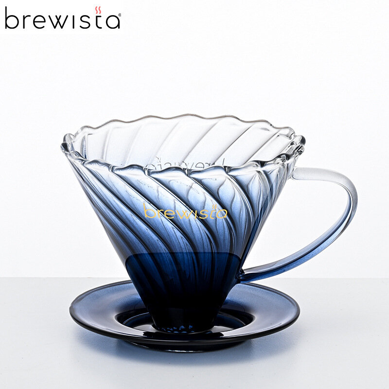 Кофейный дриппер Brewista из термостойкого стекла, горшок для кофе V60, набор Shadow Blue Aurora Bright Moon
