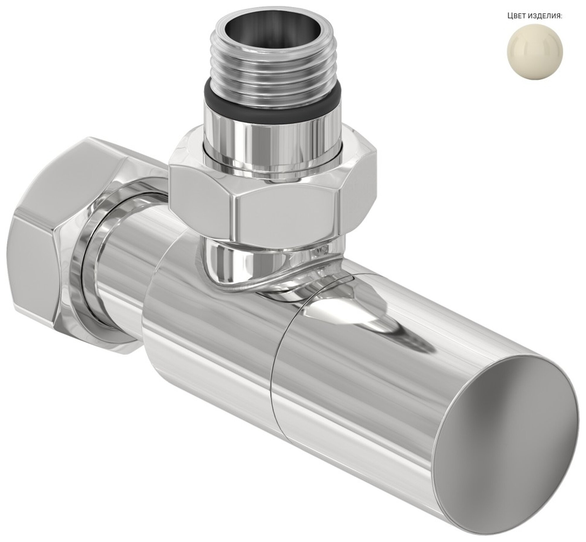 Вентиль угловой цилиндр Сунержа, сталь, белый, G 1/2", G 3/4", 1 шт