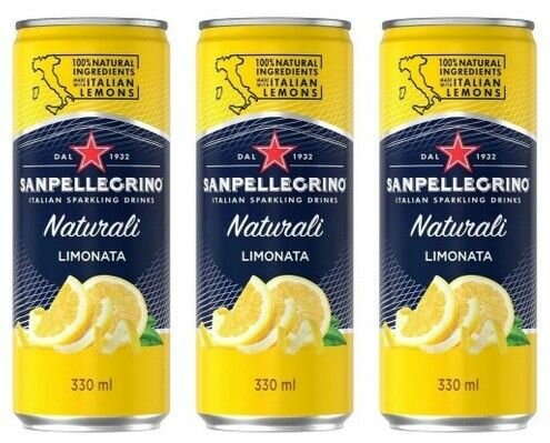 Напиток SANPELLEGRINO Лимон сокосодержащий газированный 330мл*3штуки