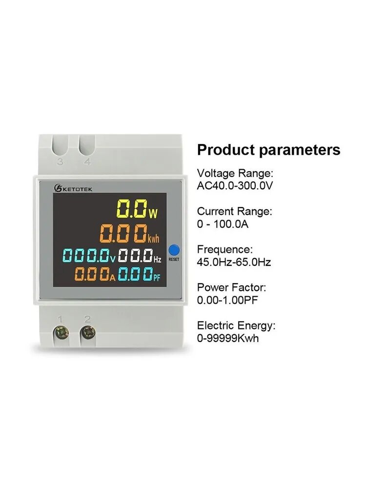 Din-рейка Ваттметр Вольтметр Амперметр Измеритель мощности AC 110V 220V Энергия Напряжение Монитор тока