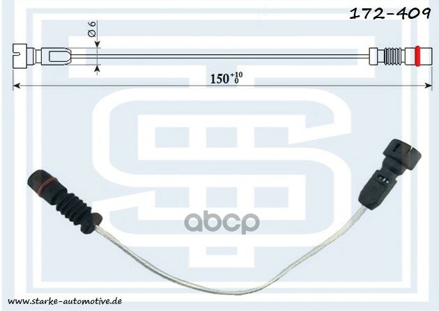 Датчик тормозной MER W460/W463 (200G-G36AMG) / T1 L=150mm задний/172-409 6015400617 0035401217 GIC280 172-409 6015400617 0.