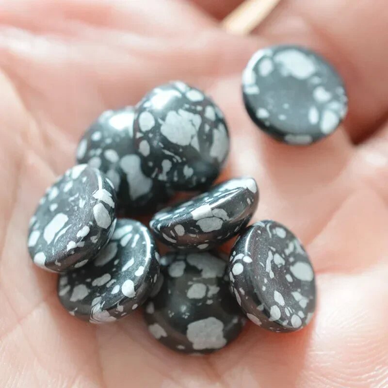 Набор кабошонов из натуральных камней FLTMRH 4 шт. Серебряный, 8mm 4pcs, 14