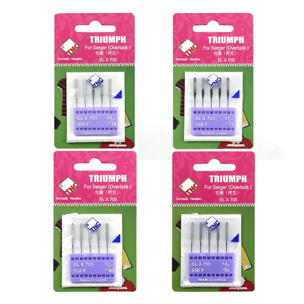 Швейные иглы ELx705 для оверлока 20 шт. Each Size 1 Pack