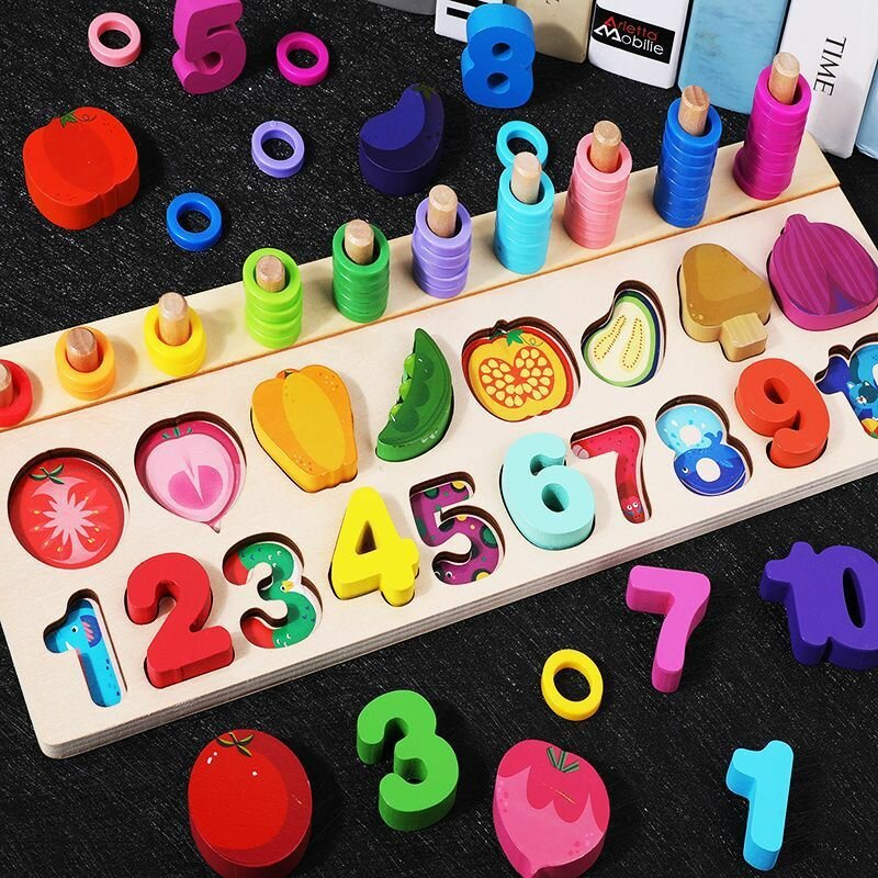 Детская головоломка для раннего развития 1-236 лет, цифровые когнитивные строительные блоки, игрушки для развития интеллекта мальчиков и девочек