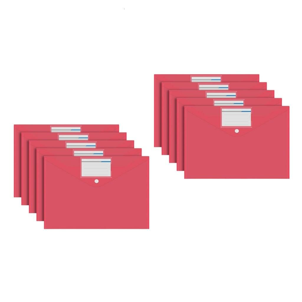 Папки-файлы (10 шт.), Прозрачный красный