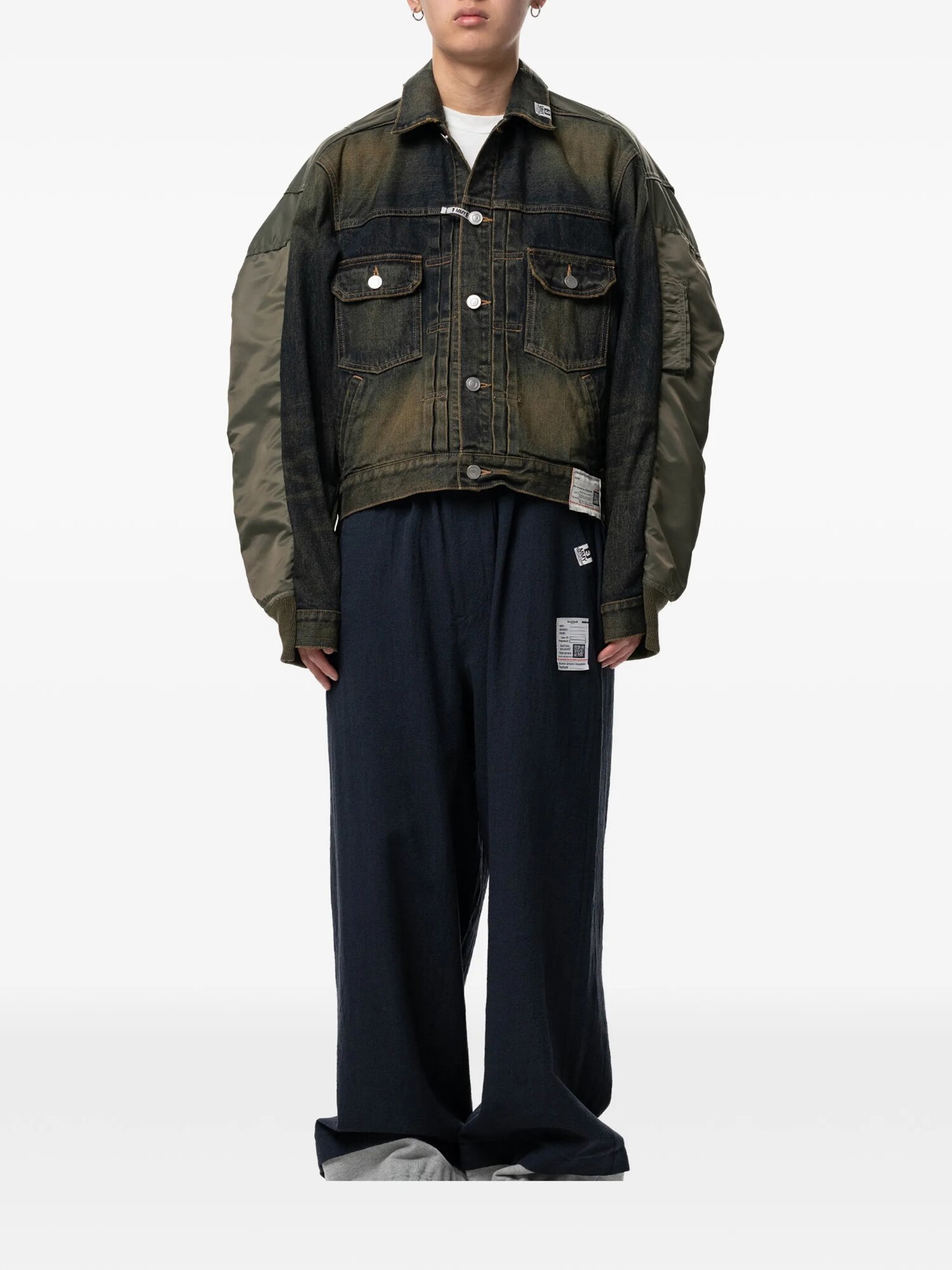 Куртка MAISON MIHARA YASUHIRO Panelled denim jacket, размер 46, синий — фото 1