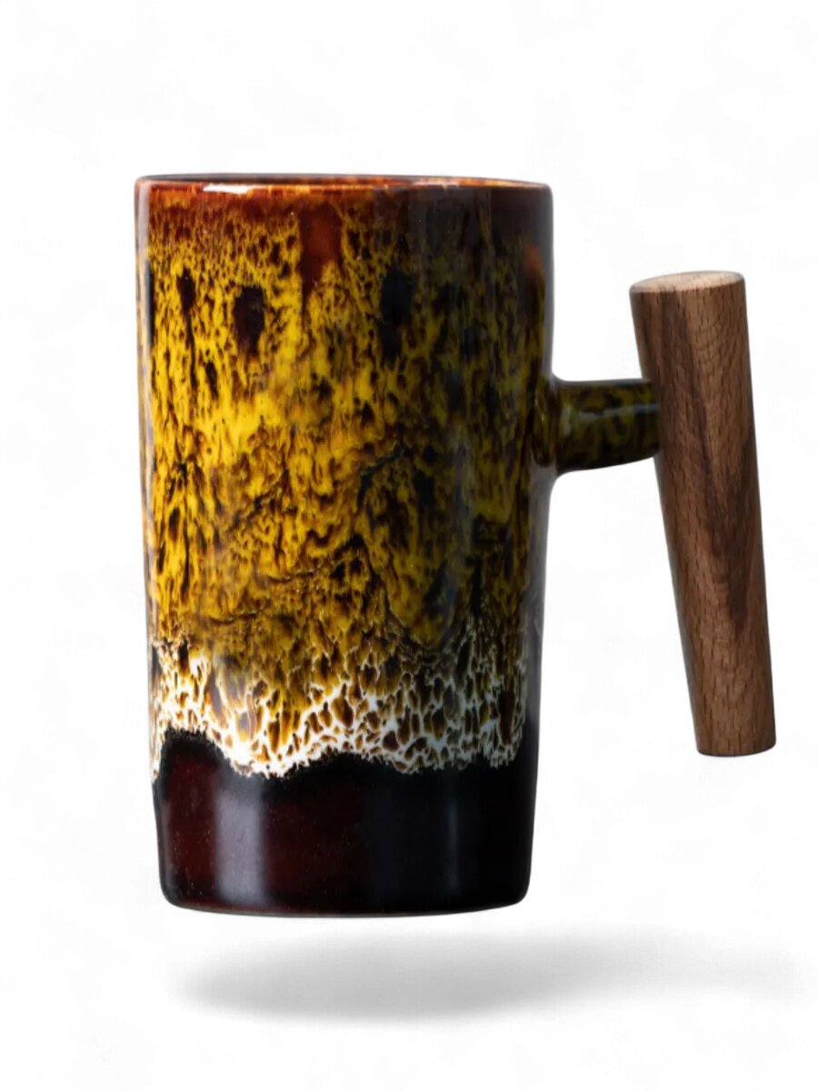 Кружка с деревянной ручкой 220 мл