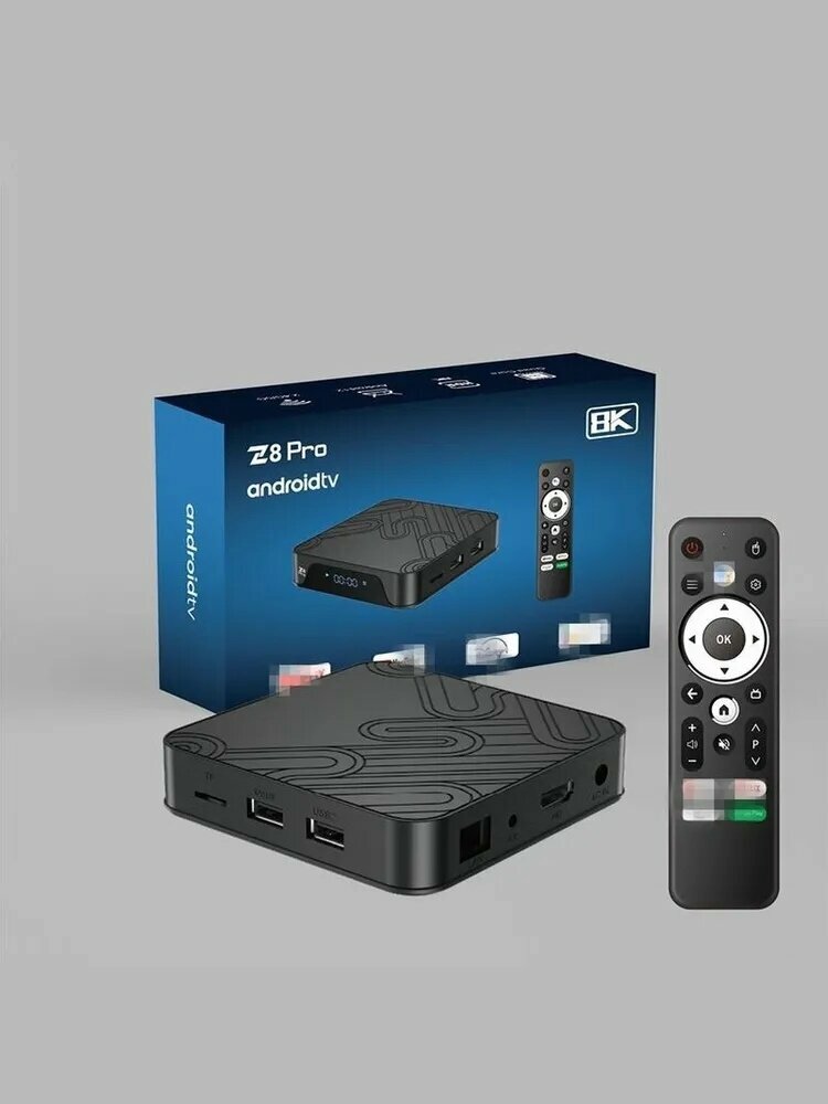 ТВ Бокс Z8 Pro 4K: 4gb/32GB, Android 12, Dual Band WiFi и Bluetooth 5.0 Мощный медиаплеер TV BOX