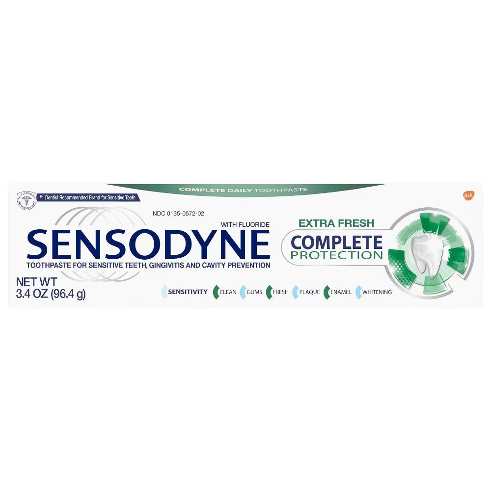 Sensodyne Complete Protection Зубная паста для чувствительных зубов с защитой десен, экстра свежесть, 100г