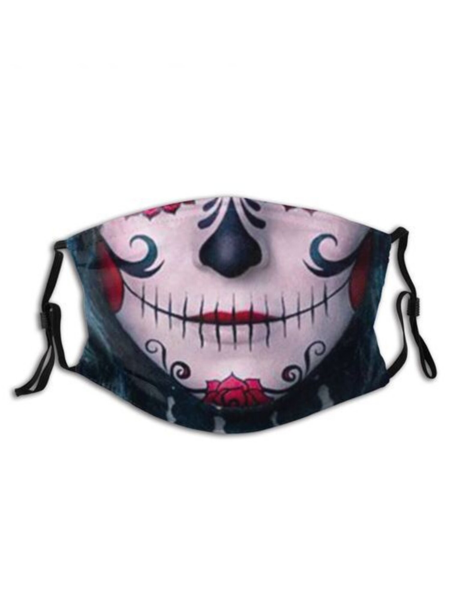 Маска для лица многоразовая с 3D принтом санта муэрте