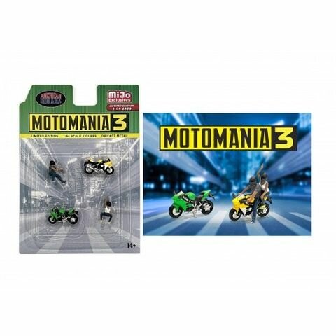 Машинка American Diorama 1:64 Fiqure Set - MotoMania 3 Alloy dolls do not include car models AD-76499MJ