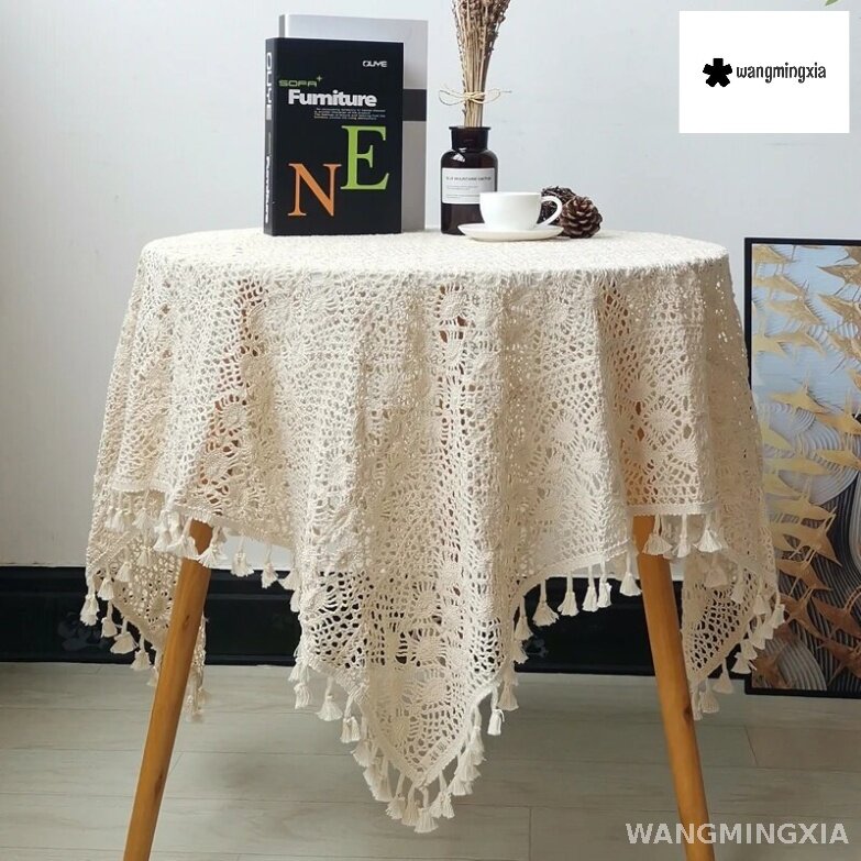 Бежевая скатерть HPUTEXINE 85x85 см из хлопка прямоугольной формы премиум