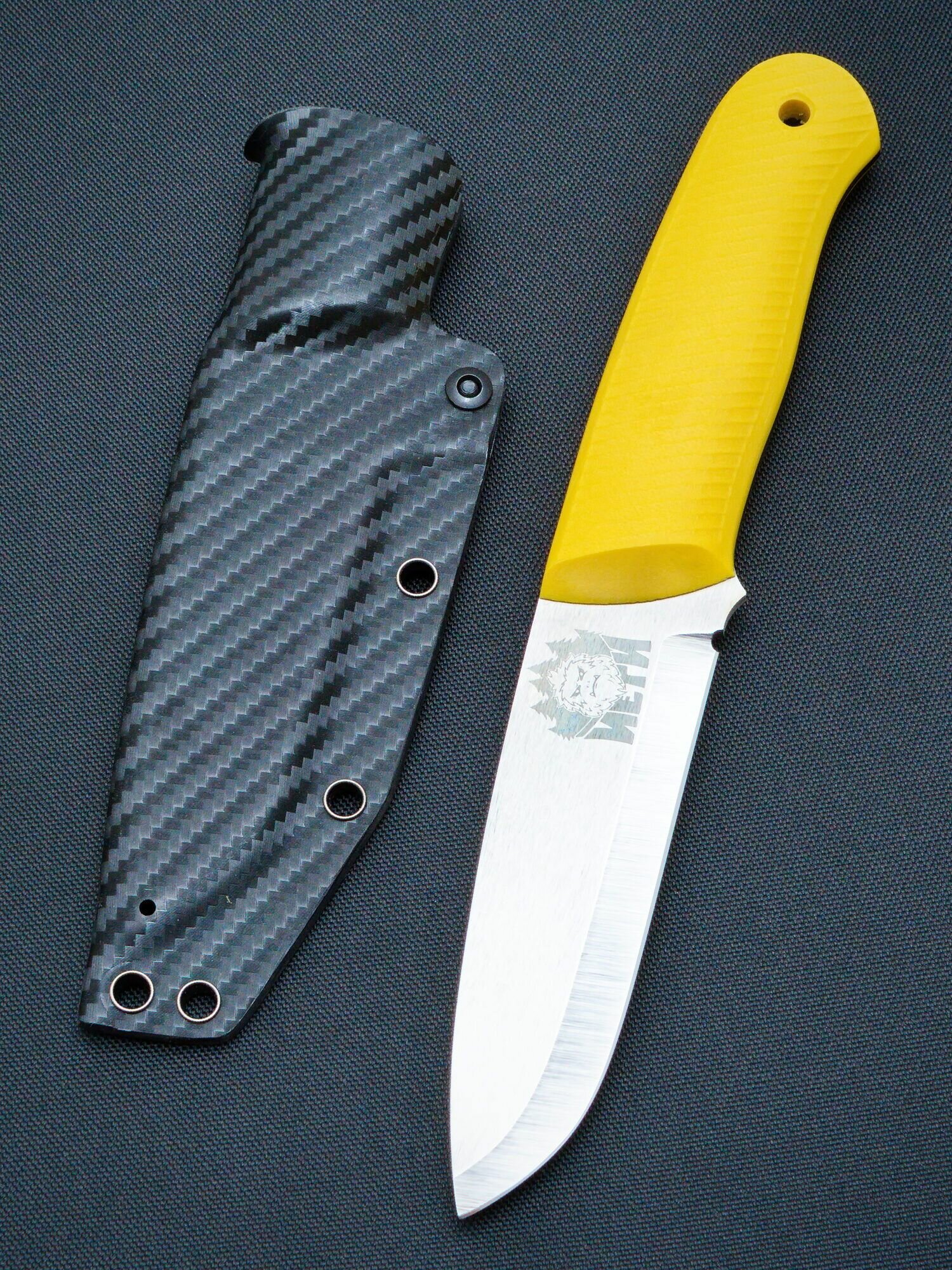 Нож туристический Йети AUS-10 Cryo Сатин G10 Желтый-Черный 7 Ножей (Seven Knives)